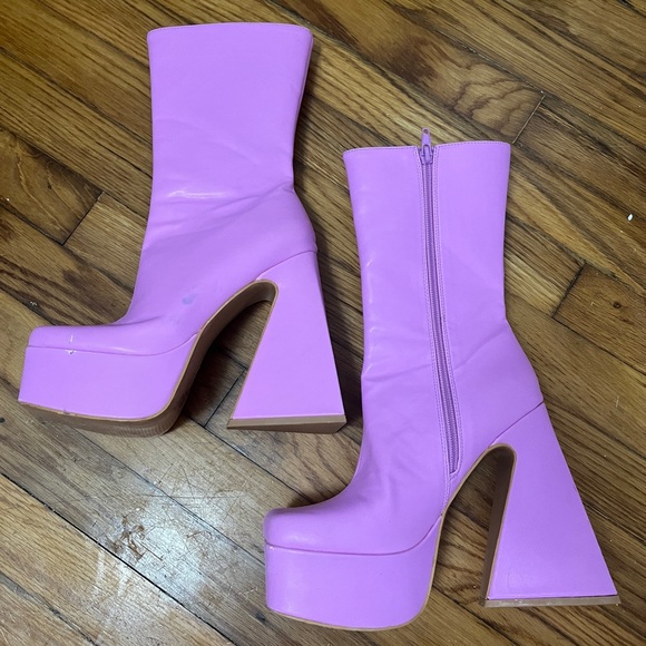 Dolls Kill | Shoes | Pink Kiss X Dolls Kill Triangular Block Heel ...